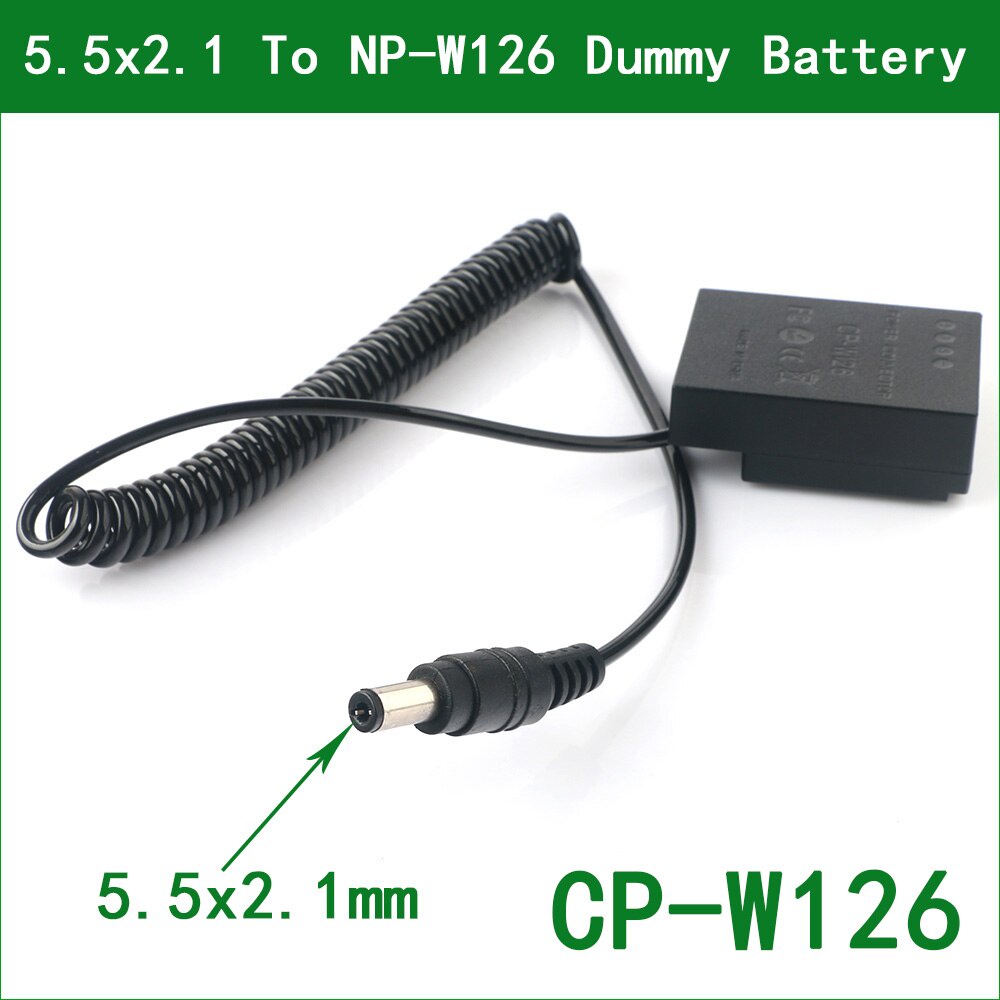 ขั้วต่อแบตเตอรี่ดัมมี่ 5.5x2.1 เป็น CP-W126 DC NP-W126 W126S สําหรับ ...