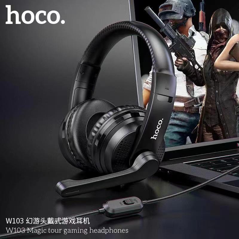 Hoco W103/W21 Gaming Headphones ของแท้ 100%!หูฟังครอบหู มีไมค์ ฟังเพลง ...