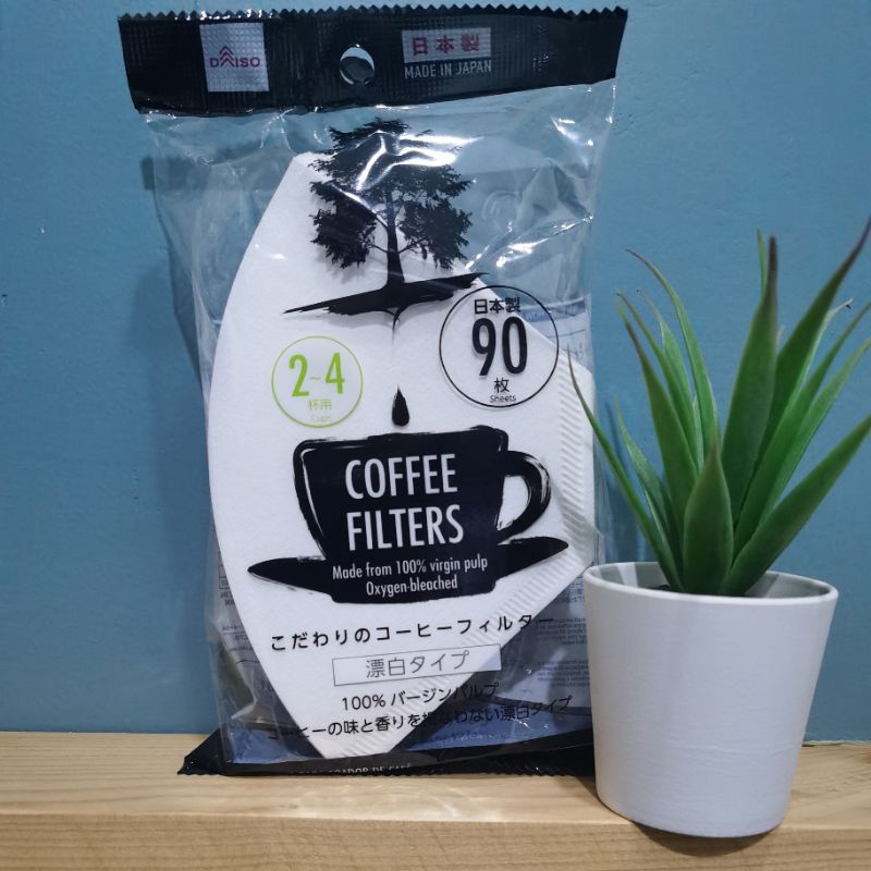 Daiso Coffee Filters กระดาษกรองชงกาแฟ (2-4ที่/90แผ่น) | Shopee Thailand