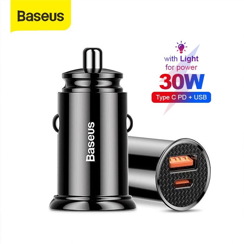 Baseus Car Charger 30w Type C + USB PD Quick Charge 3.0 เครื่องโกนหนวด รับประกันอย่างเป็นทางการ ...
