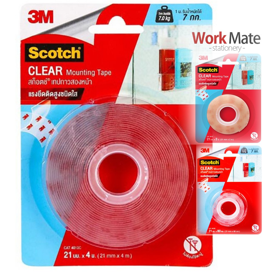 SCOTCH 3M Clear Mounting Tape สก๊อตช์ เทปกาวสองหน้า แรงยึดติดสูงชนิดใส | Shopee Thailand