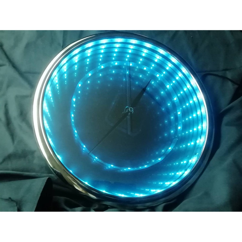 infinity mirror clock นาฬิกาแขวนกระจกอนันตรา ขนาด 14.3 นิ้ว | Shopee Thailand