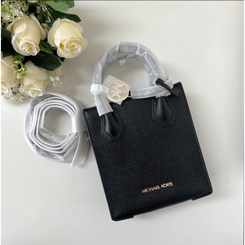 Michael Kor Mercer Extra-Small Pebbled Leather Crossbody Bag Style ...