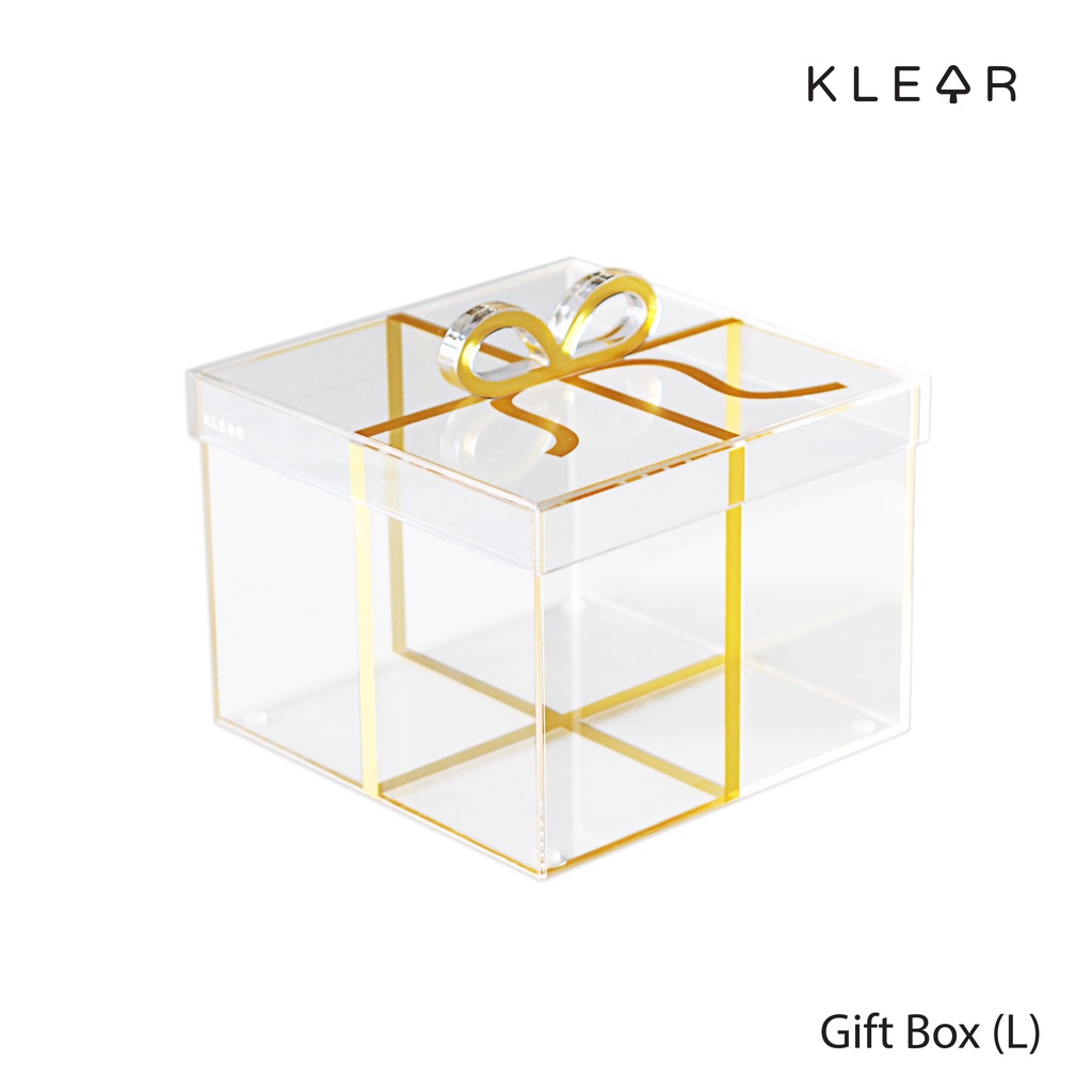 KlearObject Gift Box (L) กล่องใส่ของขวัญ อะคริลิคมีโบว์ กล่องใส่เครื่องประดับ ของขวัญปีใหม่ ...