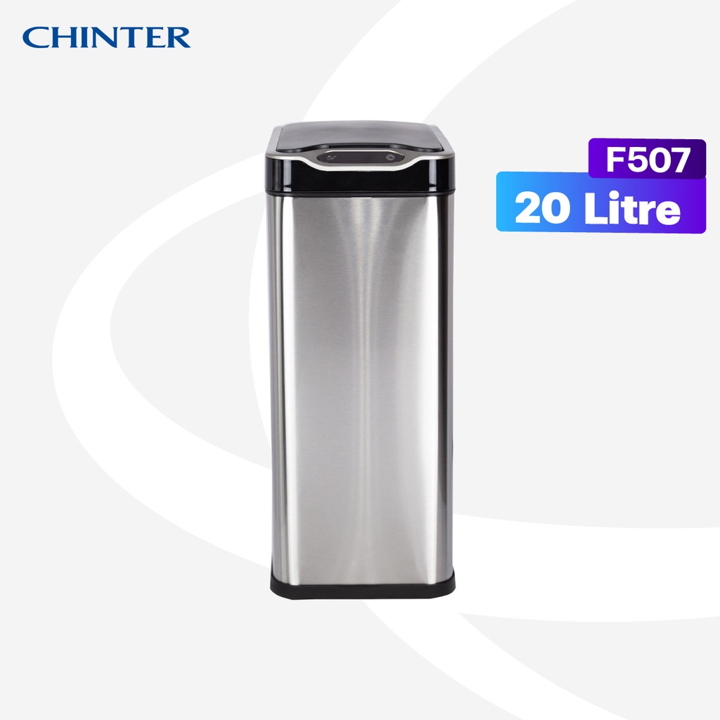 CHINTER ถังขยะเซ็นเซอร์ระบบสัมผัส และโมชั่นเซ็นเซอร์ 12,20,25,30,50 ลิตร สี SILVER (เตะได้) 5 ...