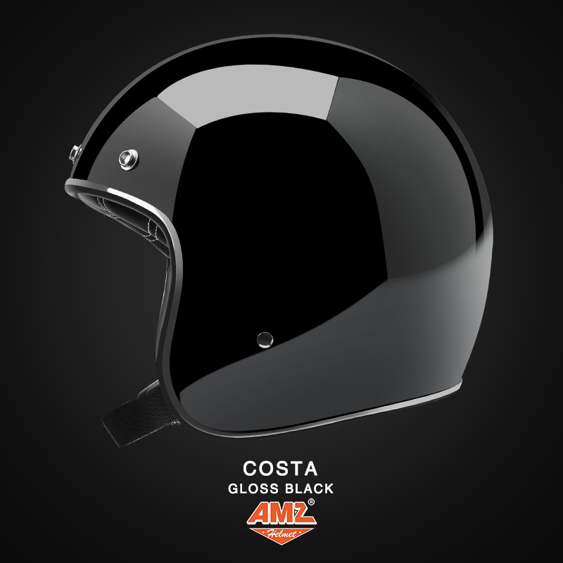 หมวกกันน๊อคทรงคลาสสิคเปิดหน้า AMZ COSTA OPEN FACE HELMET | Shopee Thailand