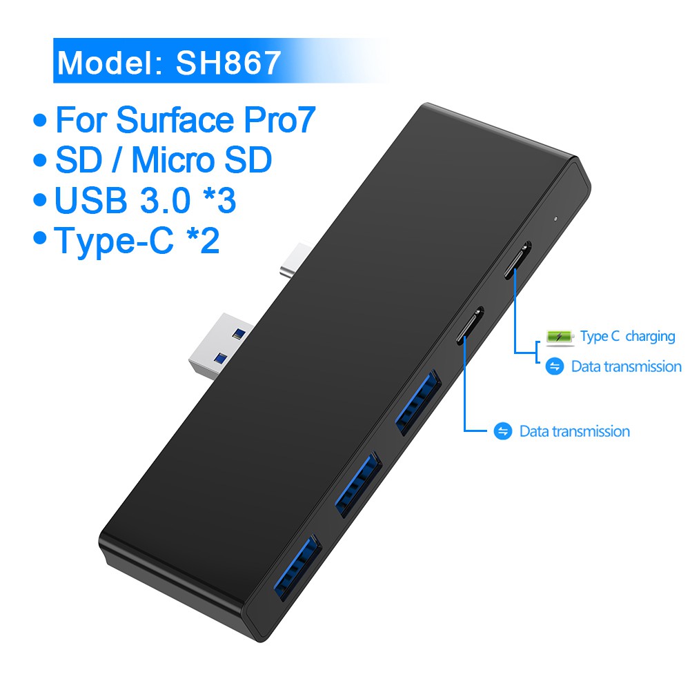 ⊕ Microsoft Surface Pro7 converter แท่นวาง USB 3.0 เครื่องอ่านการ์ด ...