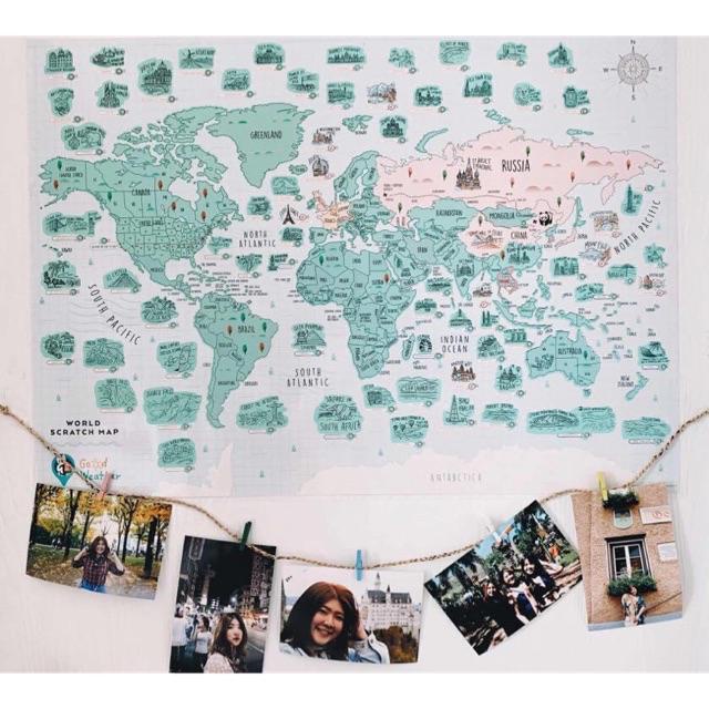 ♡Good Weather Scratch Map : แผนที่แบบขูดได้♚ | Shopee Thailand
