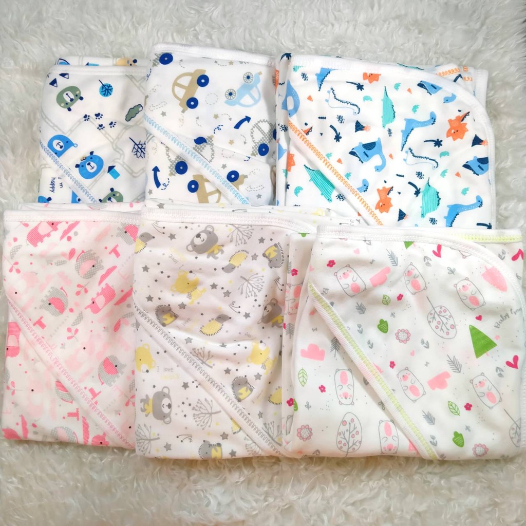Ping Baby ผ้าห่อตัว เนื้อผ้า Cotton 100% ขนาด 80*75 ซม. มีหมวกในตัว ...