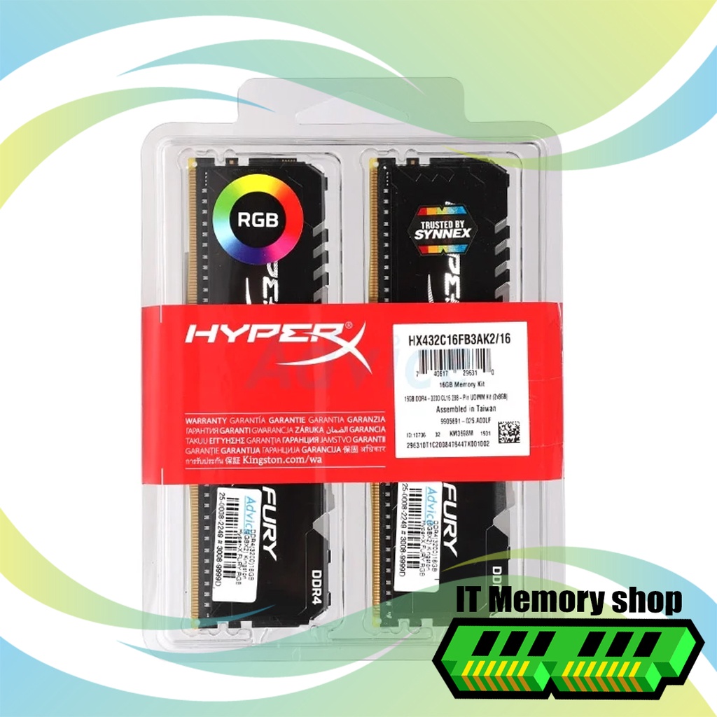 Kingston Hyper-X Fury RGB 16GB (8GBx2) Bus3200Mhz | Shopee Thailand