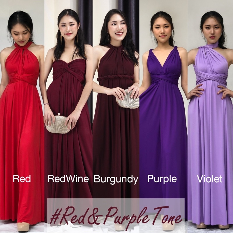 #Red&Purple Tone Infinity dress อินฟินิตี้เดรส ชุดออกงาน ชุดราตรี ชุด ...