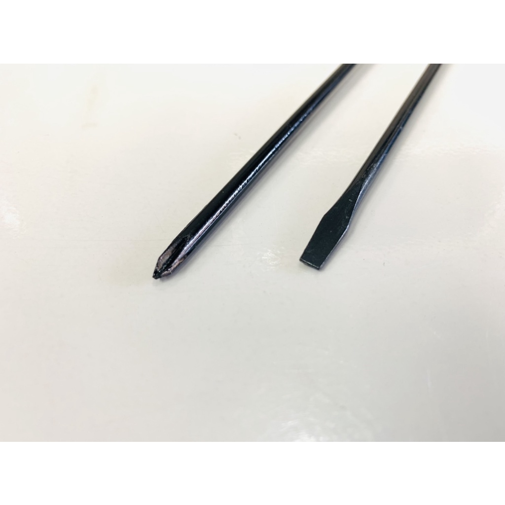 YOJI ONLINE ไขควงแกนกลมเล็ก ชุบดำ แกน 4มิล ยาว10นิ้ว ปลายแบน ปลายแฉก | Shopee Thailand