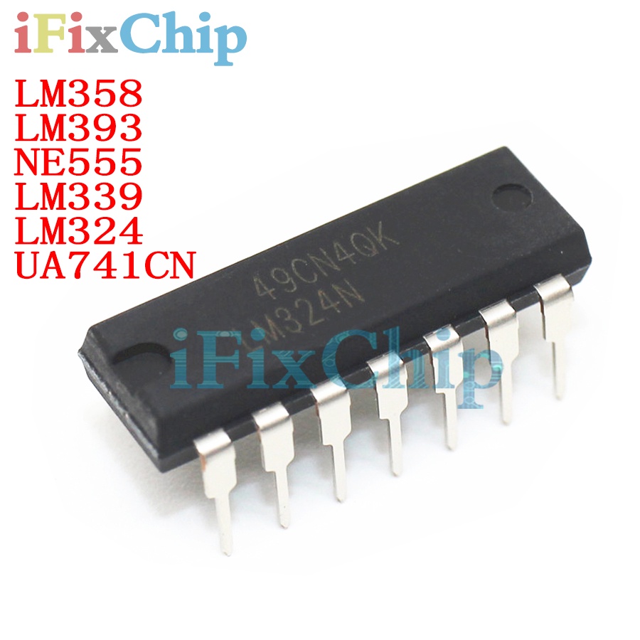 วงจรรวม เครื่องขยายเสียง UA741 LM324 LM393 LM339 NE555 LM358 DIP LM358N LM324N LM339N LM393N ...