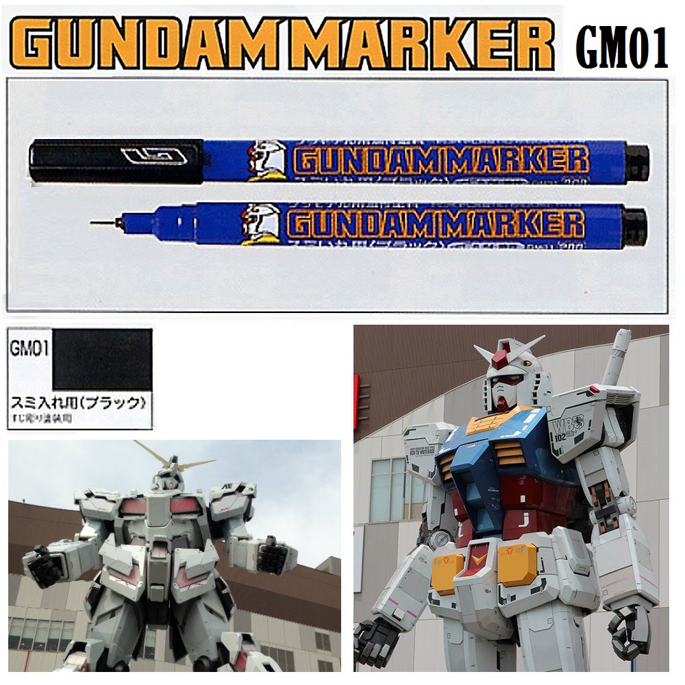 GUNDAM MARKER GM01 สำหรับงานโมเดลต่างๆ ปากกาตัดเส้น สีดำ | Shopee Thailand