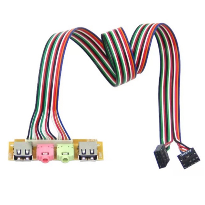 Audio Adapter Cable 2 USB PC Computer Case 6.8cm Front Panel USB Audio ...