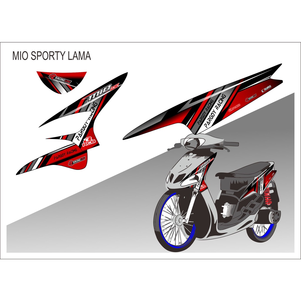 Mio sporty STRIPING STICKER part 1 RACING VariATIONS VERY SUITABLE FOR ...