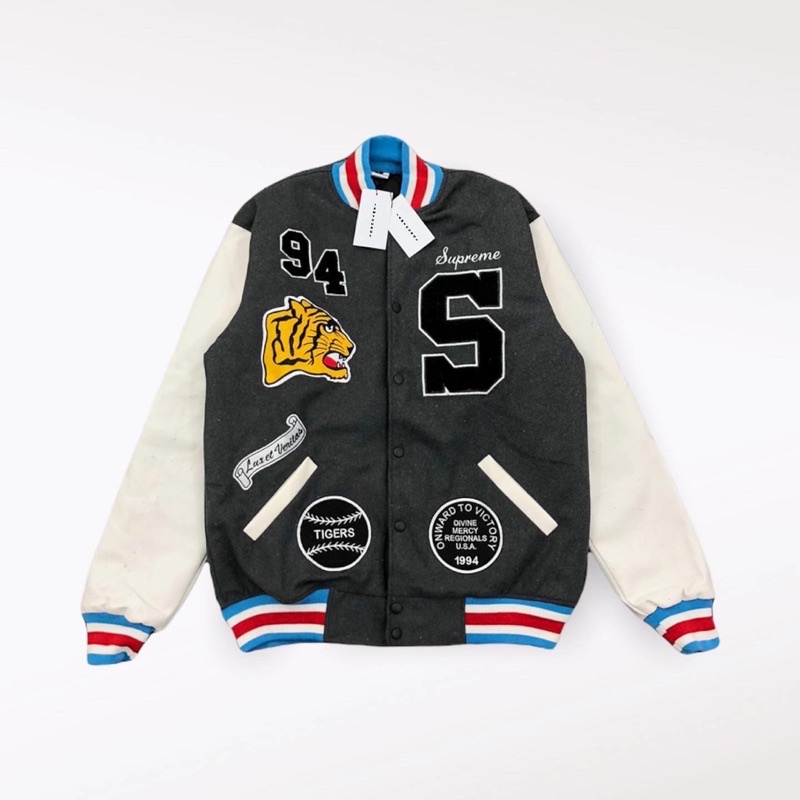 94s VARSITY JACKET LEATHER | Shopee Thailand