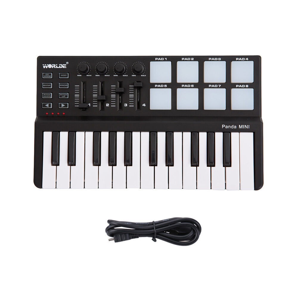 Worlde Panda mini Portable 25-Key USB Keyboard and Drum Pad MIDI ...
