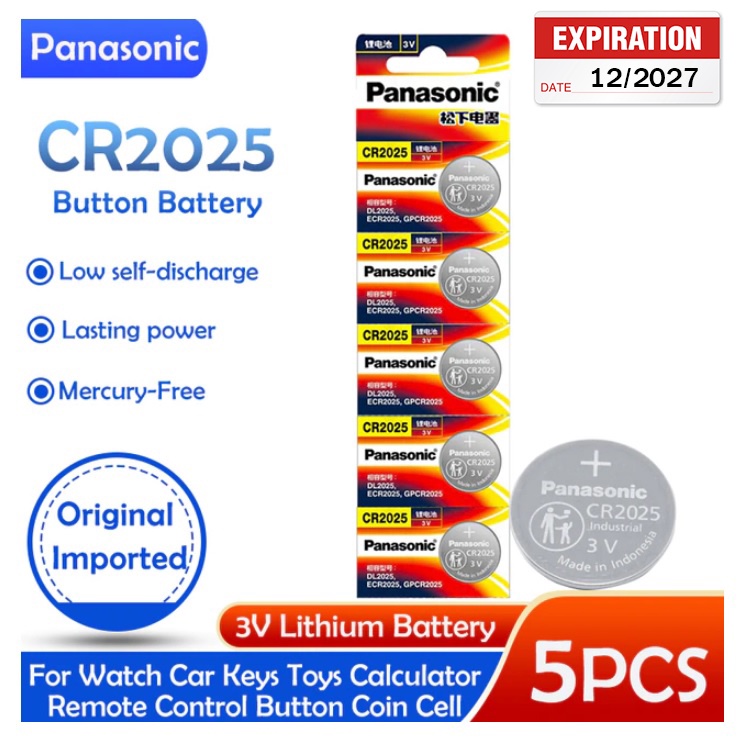 PANASONIC CR2025 CR 2025 3V Lithium Battery For Watch Calculator Clock Remote Control Toys ...