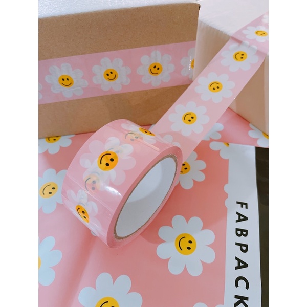 เทป 2 นิ้ว 50 หลา (ม้วน) ลายเดซี่ DAISY 3 สี OPP tape Box Tape Packing ...