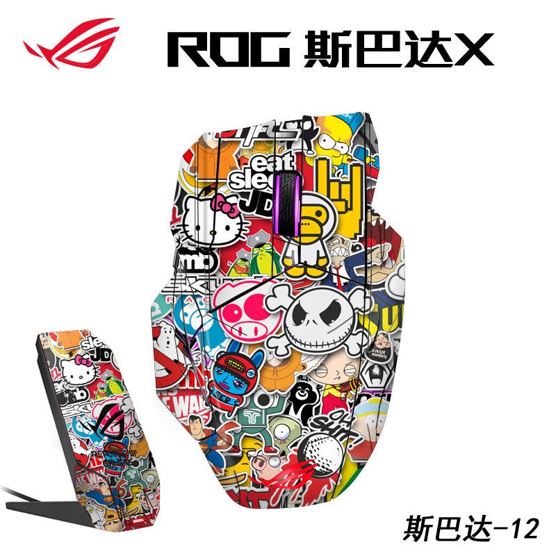 Suitable For ROG Spatha X Mouse Frosted Sticker GUNDAM Cartoon Anti ...