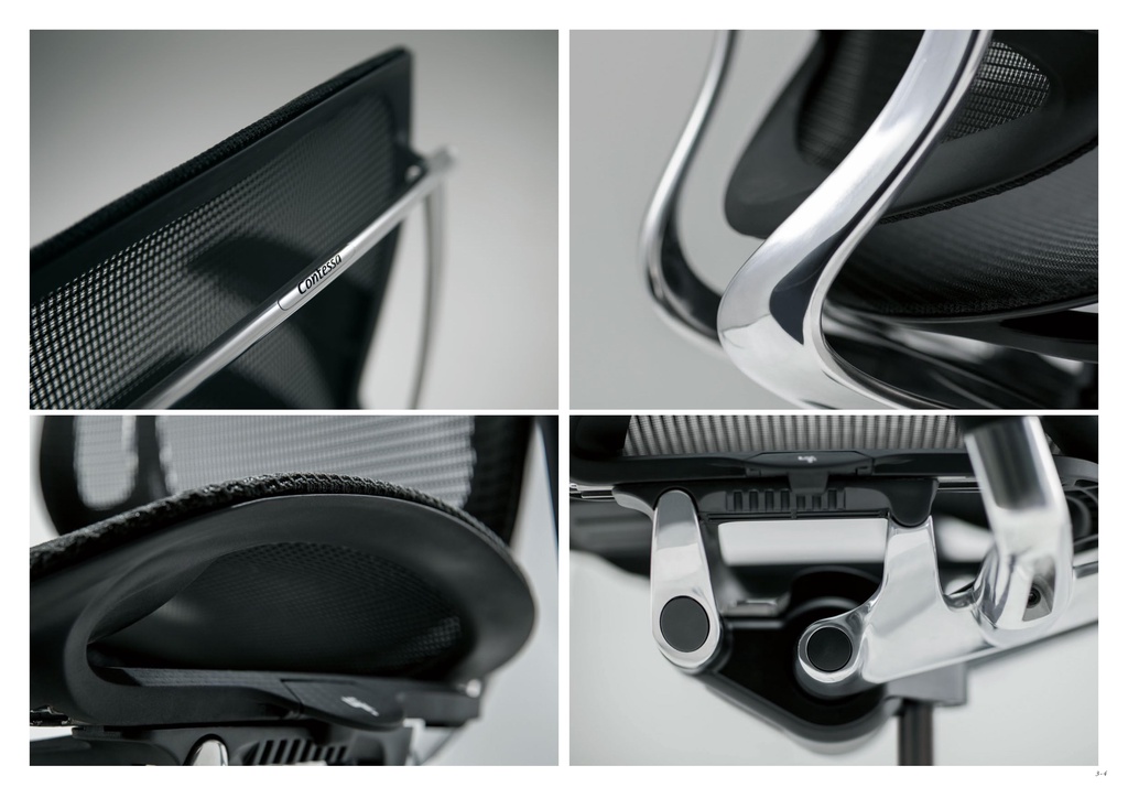 OKAMURA เก้าอี้รุ่น CONTESSA II, POLISH FRAME, BLACK BODY, MESH BACK ...