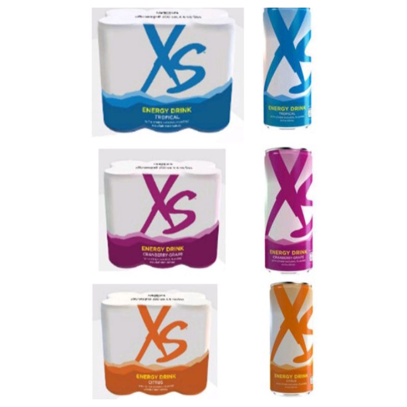 XS Energy Drink เครื่องดื่มเอ็กซ์เอสขายเป็นแพค(6กระป๋อง)30มิลลิกรัม ...