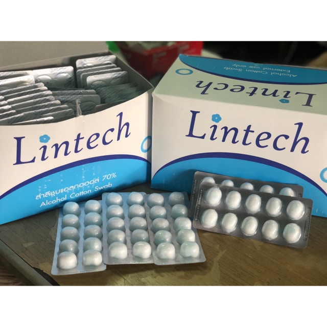 สำลีชุบแอลกอฮอล์70% Lintech (9แผง) | Shopee Thailand