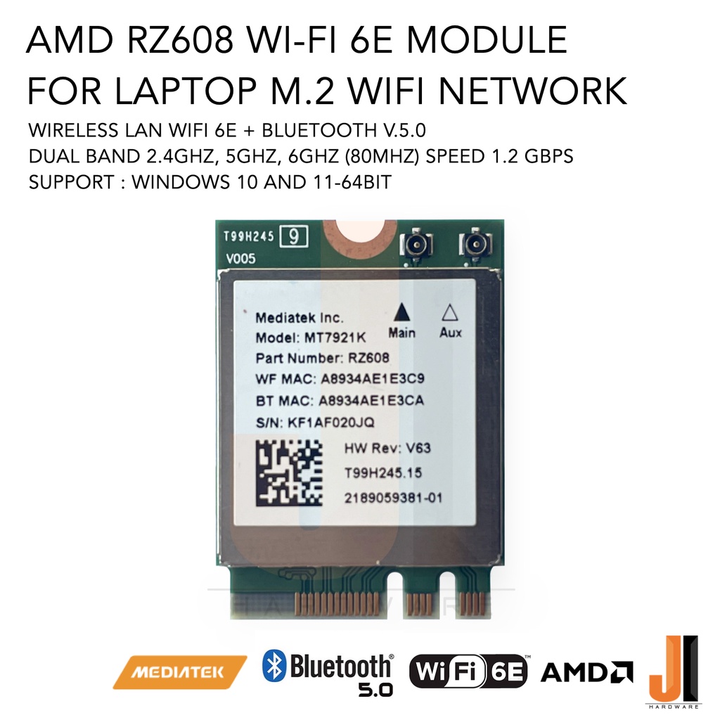AMD RZ608 Wi-Fi 6E module card for notebook wifi network WIFI6E ...