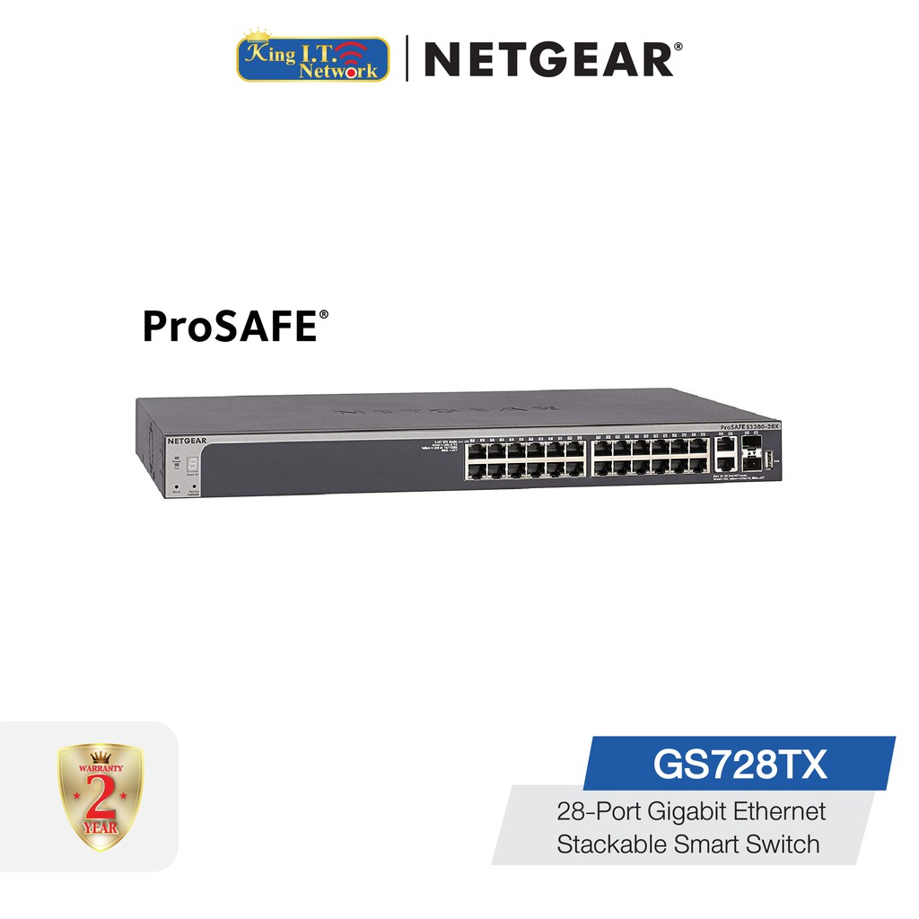 NETGEAR (GS728TX) 28-Port Gigabit/10G Stackable Smart Managed Pro ...