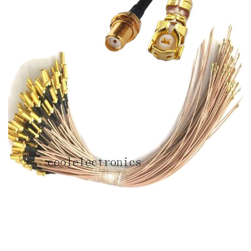 100 ชิ้น SMA แจ็คหญิง uFL/u.FL/IPX/IPEX RF Coax อะแดปเตอร์ประกอบ RG178 ...
