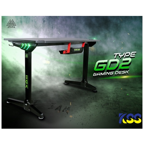 โต๊ะเกมมิ่ง GAMING DESK EGA TYPE GD2 LED Lighting 5 สี ยาว 120 cm กว้าง ...
