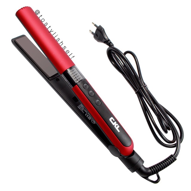 หนีบตรงม้วนเกลียว CKL-666 (สีดำ-แดงดูแพงมากกกกก) | Shopee Thailand