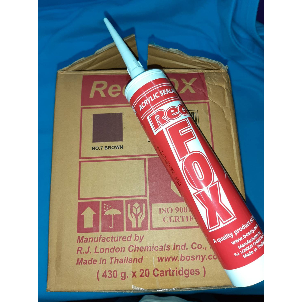 กาวซิลิโคน RED FOX ACRYLIC SEALANT สีน้ำตาล จำนวน 1 กล่อง(20 หลอด) (GL134) กาวซิลิโคน ซิลิโคน อะ ...
