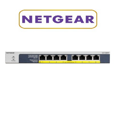 NETGEAR (GS108PP) 8-Port Gigabit Ethernet Unmanaged Switch with 8-port ...