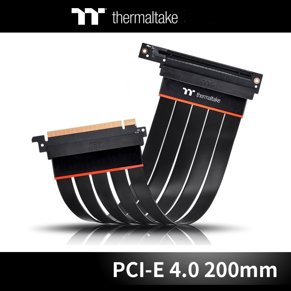 THERMALTAKE Premium PCI-E 4.0 Extender 200mm with 90 degree adapter (AC ...