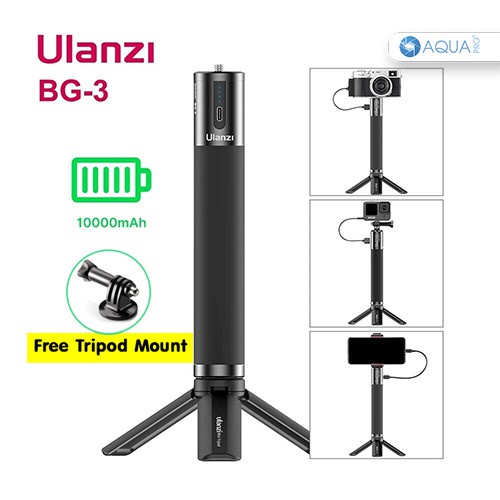 Ulanzi BG-3 10000mAh Power Bank Selfie Stick Hand grip For Gopro Phone ...