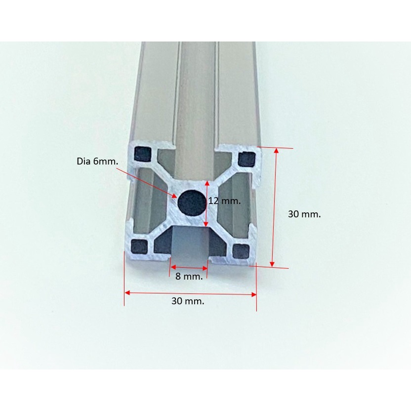Aluminium Profile 30x30 อลูมิเนียมโปรไฟล์ 3030 (ความยาว 50-95 cm.) ราคา ...