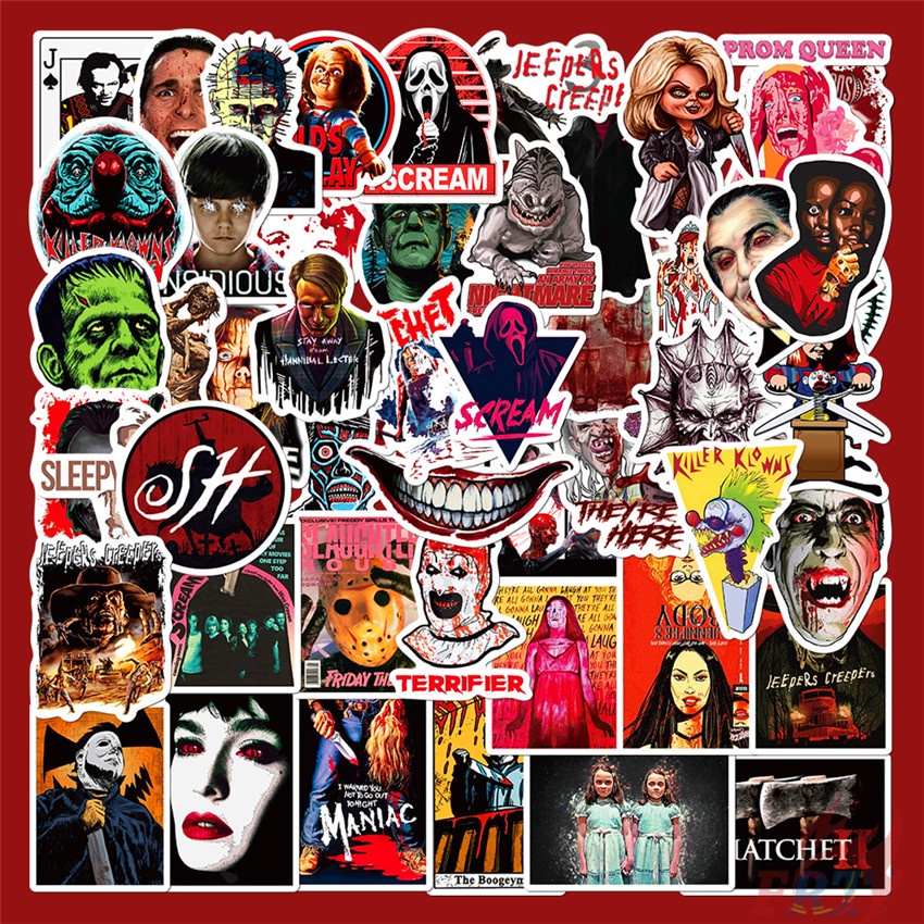 Classical Scary Horror Movie Series 03 Mixed Graffiti Stickers 50Pcs ...