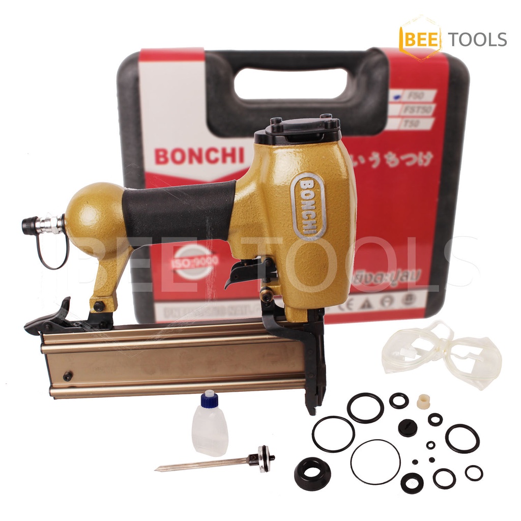 BONCHI ปืนยิงตะปูลม เครื่องยิงตะปูลมขาเดี่ยว F50 | Shopee Thailand