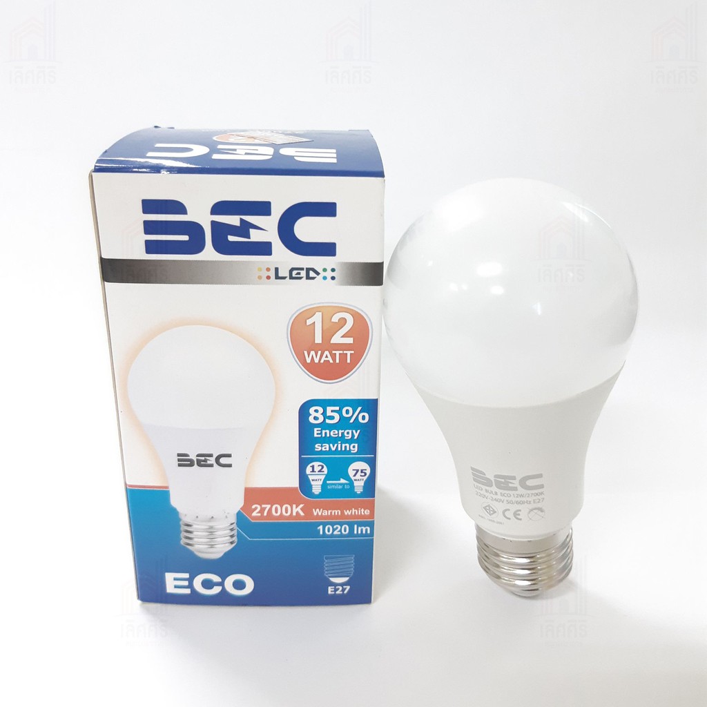 BEC LED Bulb หลอดไฟ 12W , 13W , 14W รุ่น ECO แสงวอร์มไวท์ | Shopee Thailand