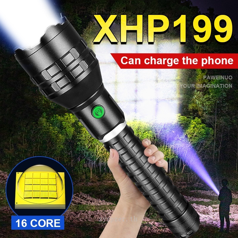 Xhp199 ไฟฉาย Led แบบชาร์จไฟได้ 18650 Xhp90 สําหรับล่าสัตว์ | Shopee ...