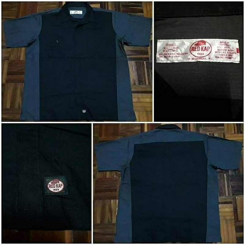 เสื้oเชิ้ต Red Kap สีดำ/เทๅ สภๅwมือ1 ไซส์ XL (อก26xยาว30) | Shopee Thailand