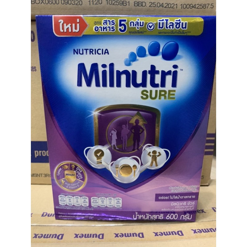 นมผง Milnutri Sure มิลนิวทริ ชัวร์ รสจืด 600 กรัม | Shopee Thailand