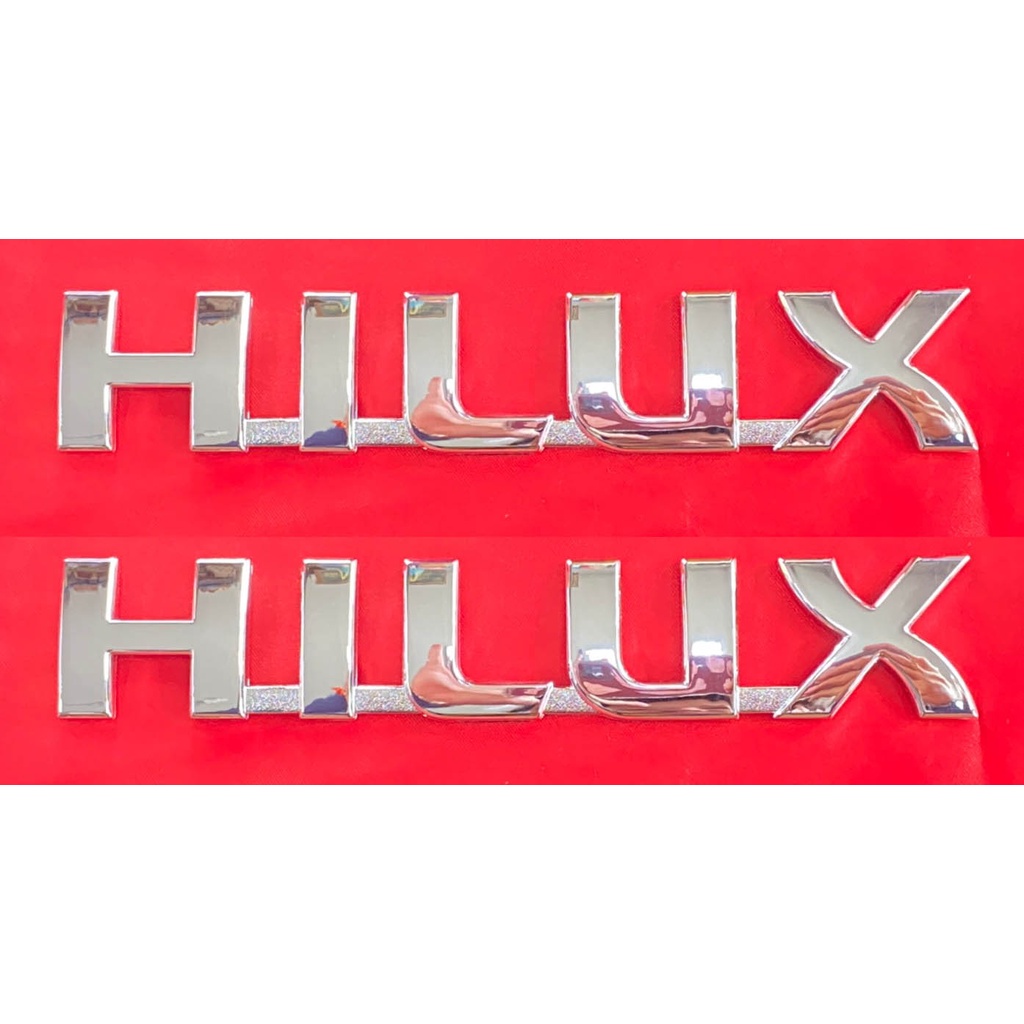 logo HILUX ชุปโครเมี่ยม โลโก้ ไฮลัค HILUX Chrome 2 ชิ้น ติด Vigo Vigo ...