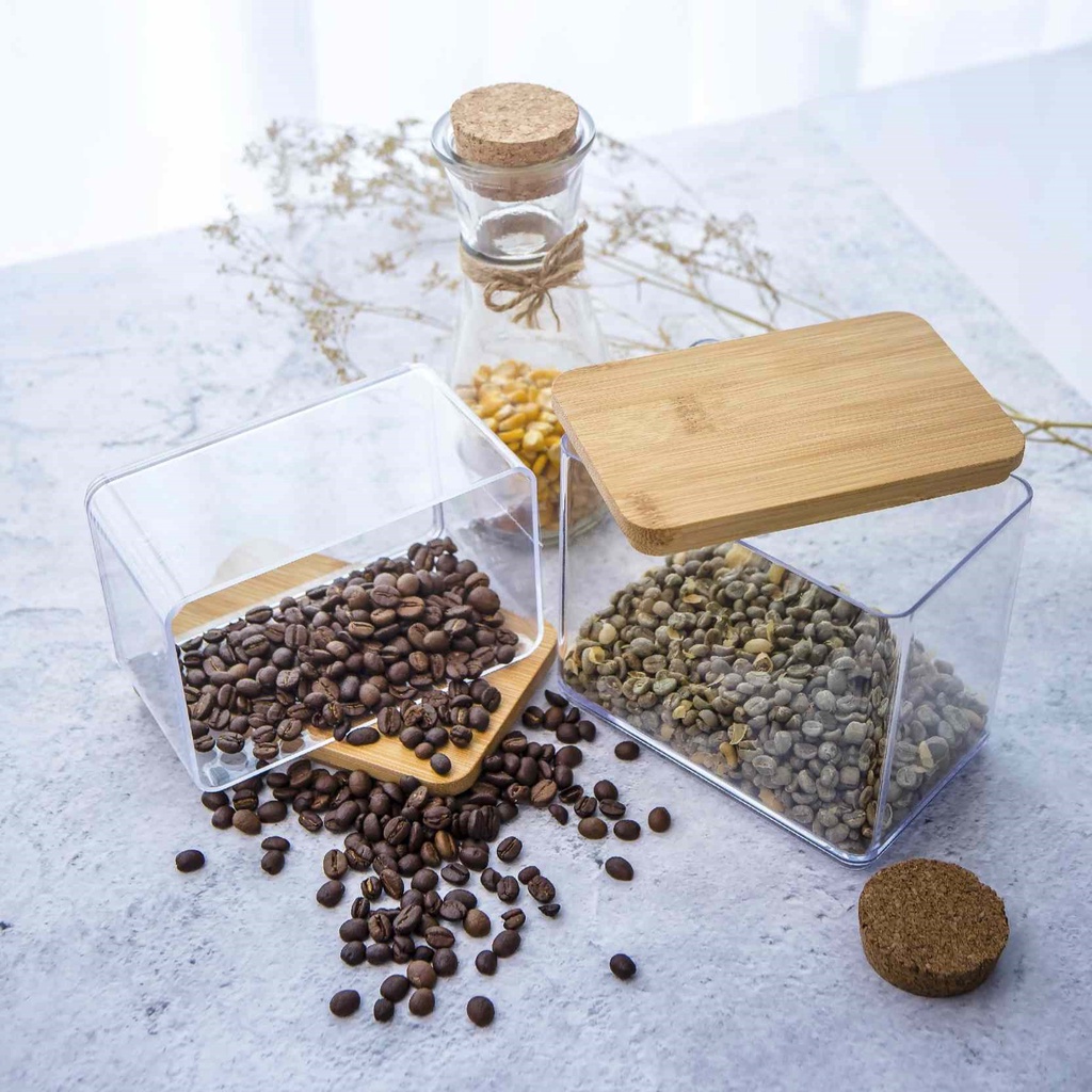 Nameco กล่องเก็บอุปกรณ์พร้อมฝาไม้รักษ์โลก พลาสติกย่อยสลายได้ Eco ...