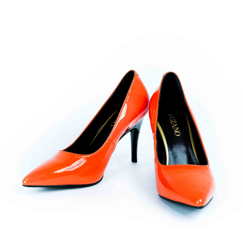 Foldable Heels รองเท้าพับส้น (Color: Patent Orange) | Shopee Thailand