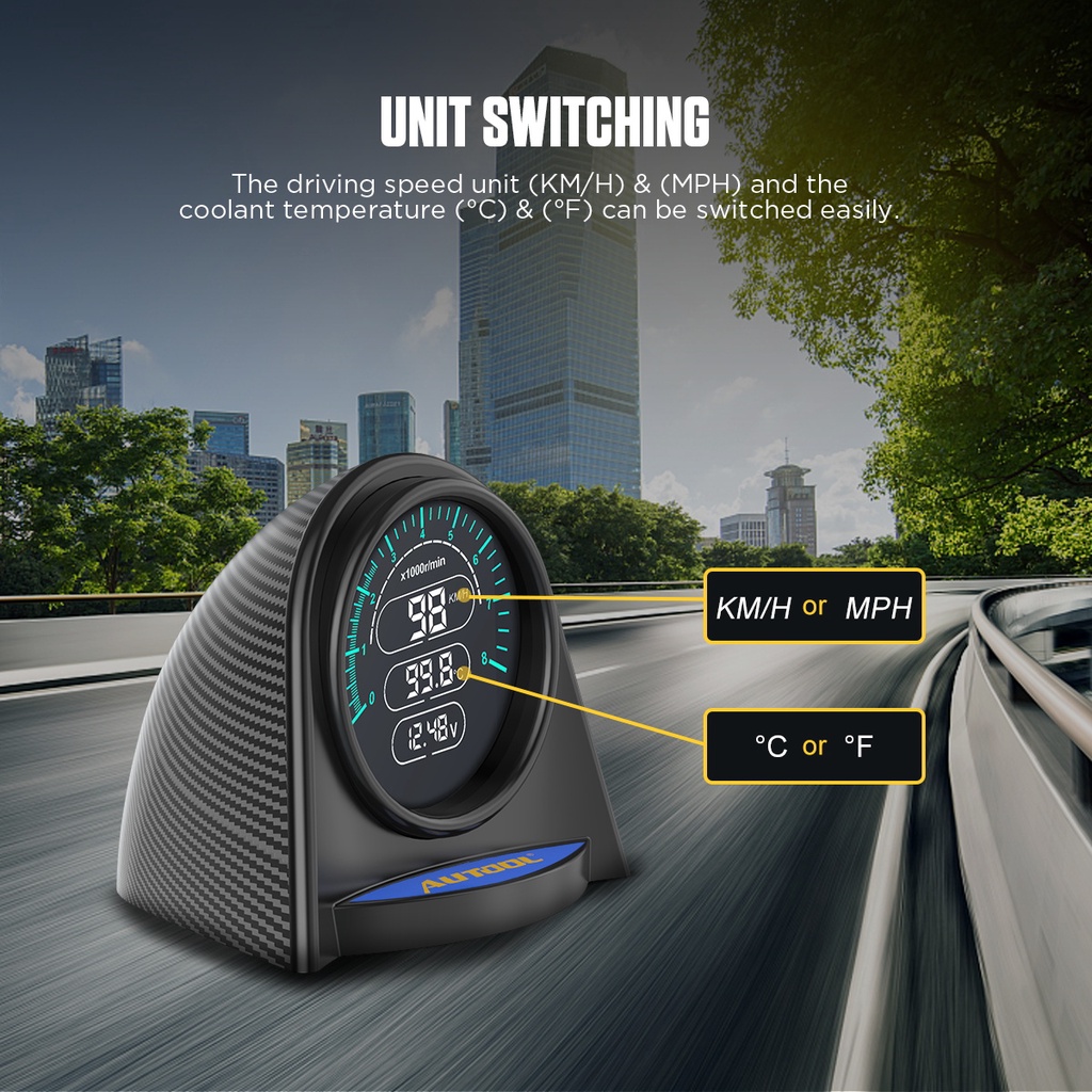 AUTOOL X70 OBD2 สมาร์จเกจ วัดความเร็ว Smart Gauge Digital Meter/Display ...