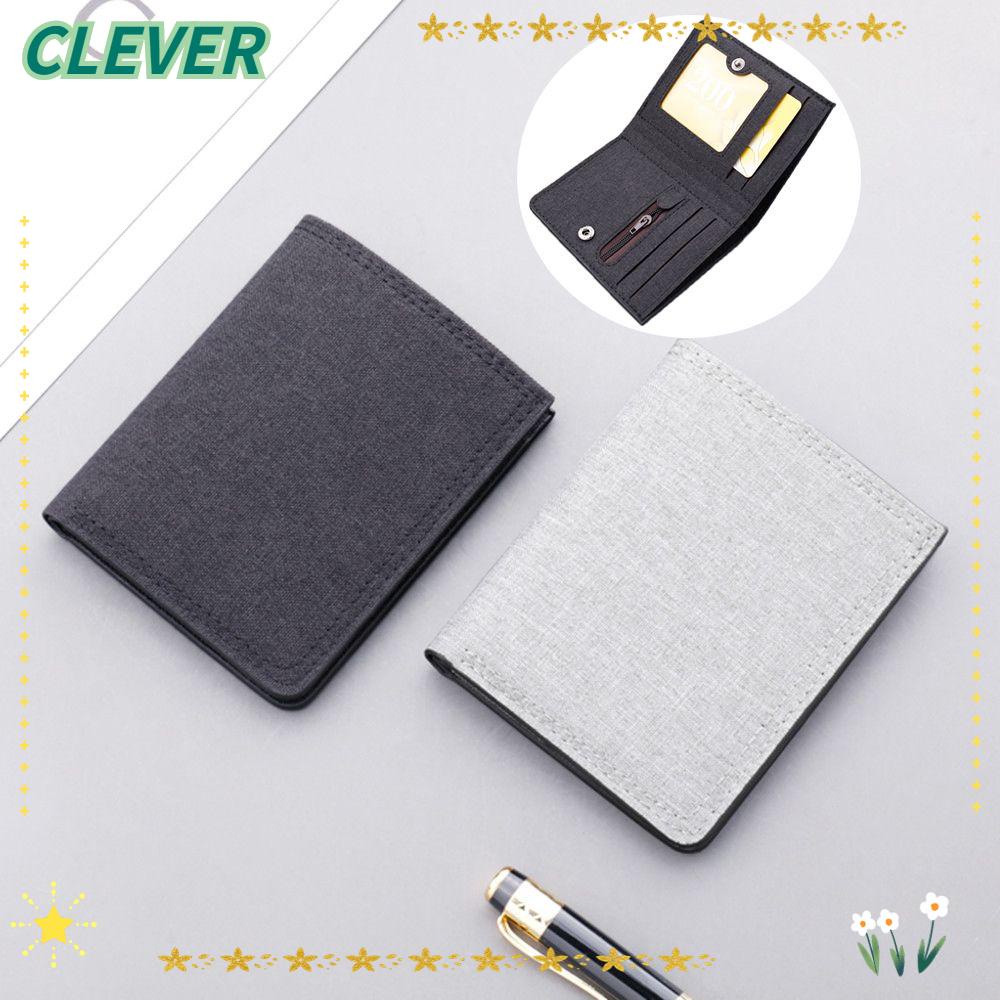 Clever Folding Men Short Wallet Canvas Card Holder Mini Coin Purse ...