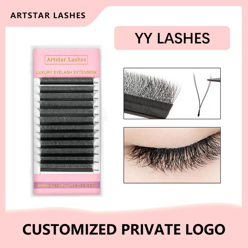 Artstar YY Eyelash Extensions CD Curl 8-15 มม.สองเคล็ดลับ Y-Shaped ขนตา ...